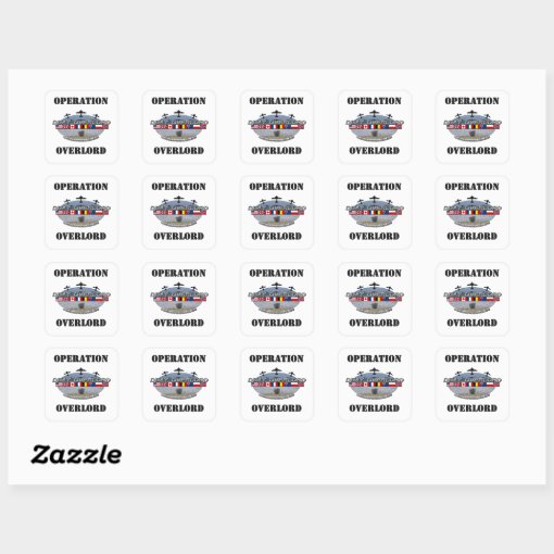 Operation Overlord 1944 Square Sticker | Zazzle