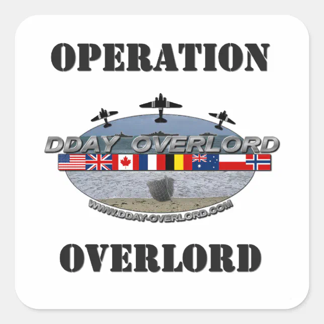 Operation Overlord 1944 Square Sticker | Zazzle