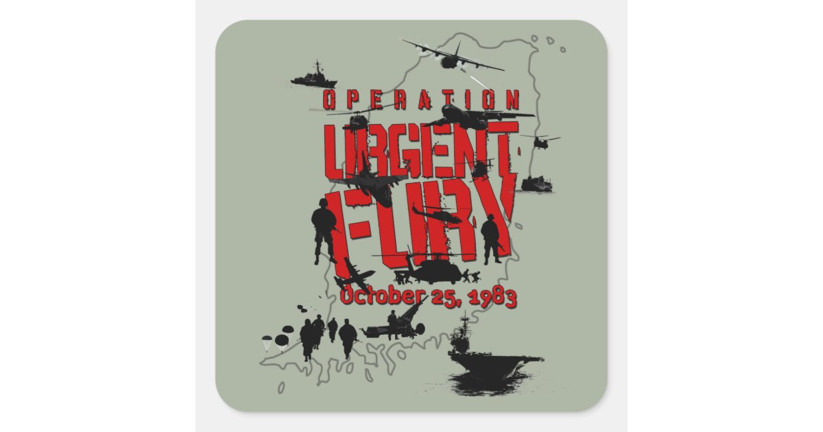Operation Urgent Fury action sticker | Zazzle