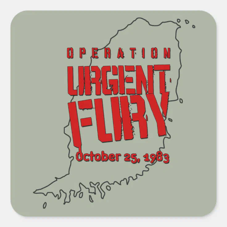 Operation Urgent Fury Square Sticker | Zazzle