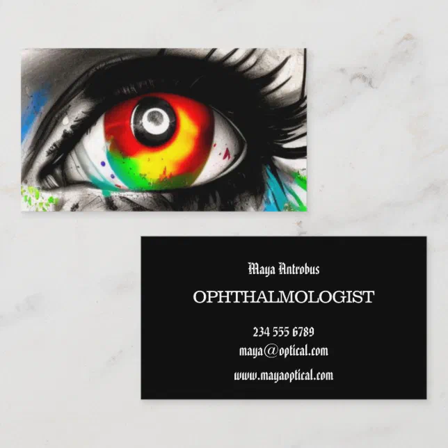 Ophthalmologist business card. Stunning eye image. Business Card | Zazzle