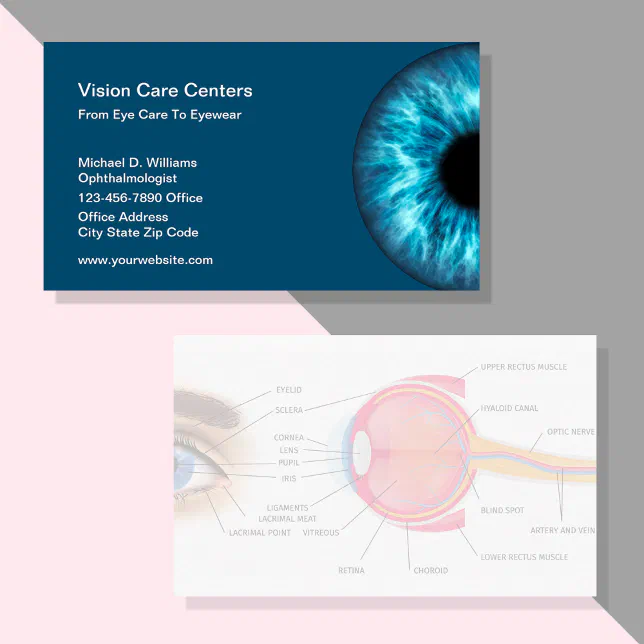 Ophthalmologist Eye Care Eyewear Store Business Card | Zazzle