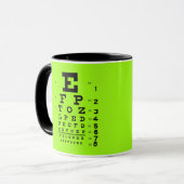 Ophthalmology Eye Chart Green & Black Combo Mug | Zazzle