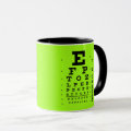 Ophthalmology Eye Chart Green & Black Combo Mug | Zazzle