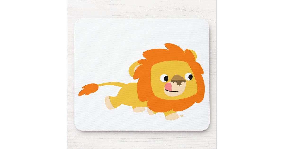 Opportunistic Cartoon Lion mousepad | Zazzle