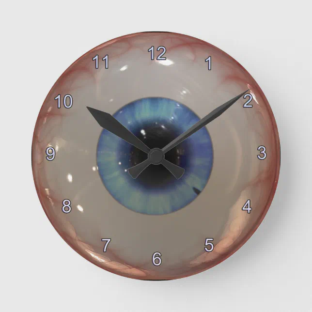 Opthamologist Eye Doctor Spooky Fun Blue Eye Clock | Zazzle