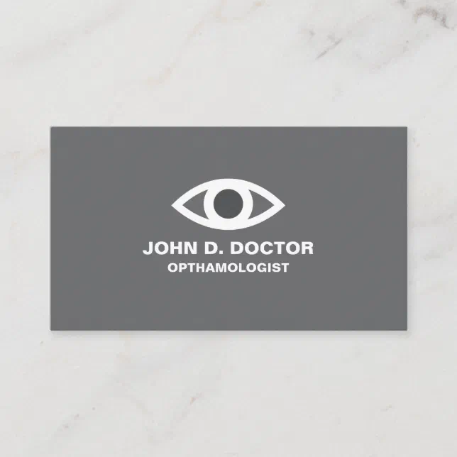 Opthamologist or optometrist gray business card | Zazzle