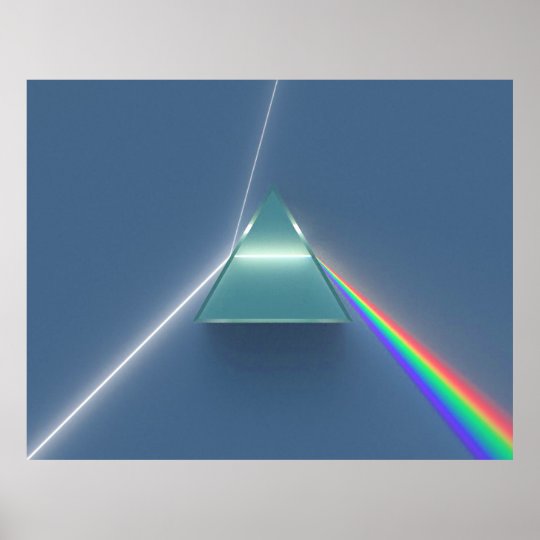 Optic Prism Refracting and Reflecting Light Poster | Zazzle.com