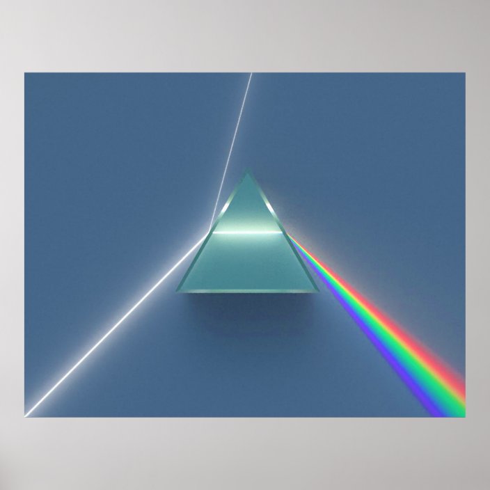 Optic Prism Refracting and Reflecting Light Poster | Zazzle.com