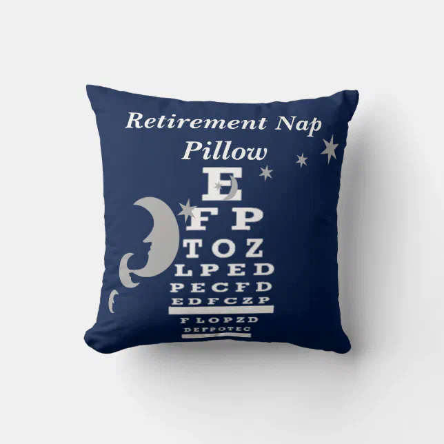 Optical Chart Retirement Pillow navy | Zazzle