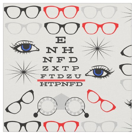 Optical Illusion Eye Chart Doctor Optician Pattern Fabric | Zazzle
