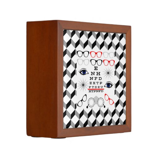 Optical Eye Chart Ophthalmologist Optician Pattern Desk Organizer | Zazzle