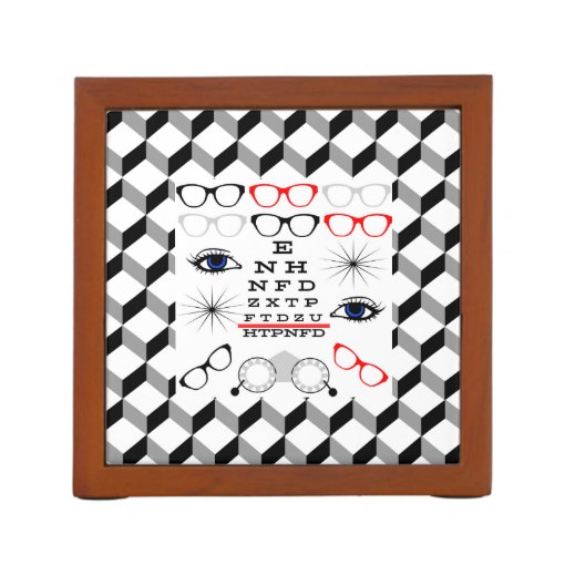 Optical Eye Chart Ophthalmologist Optician Pattern Desk Organizer | Zazzle