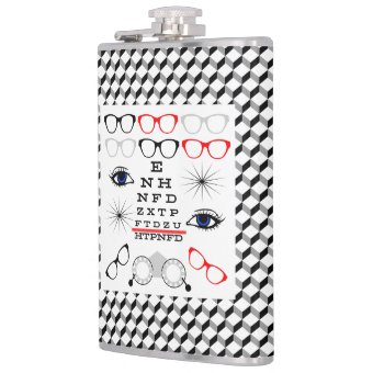 Optical Eye Chart Ophthalmologist Optician Pattern Flask | Zazzle