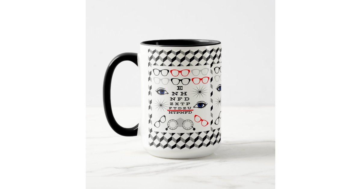 Optical Eye Chart Ophthalmologist Optician Pattern Mug | Zazzle