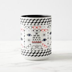 Optical Eye Chart Ophthalmologist Optician Pattern Mug | Zazzle