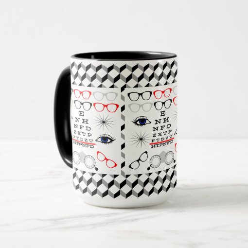 Optical Eye Chart Ophthalmologist Optician Pattern Mug | Zazzle