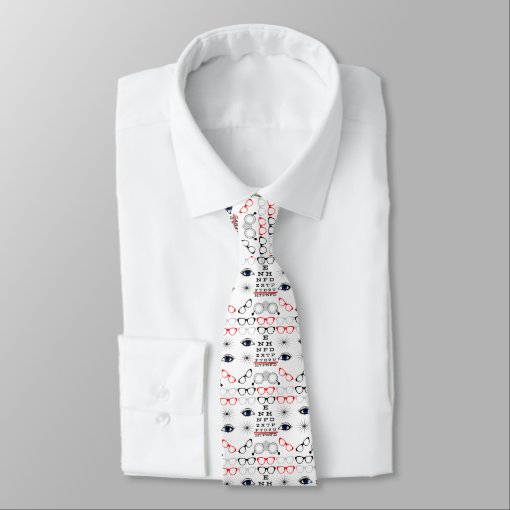 Optical Eye Chart Ophthalmologist Optician Pattern Neck Tie | Zazzle