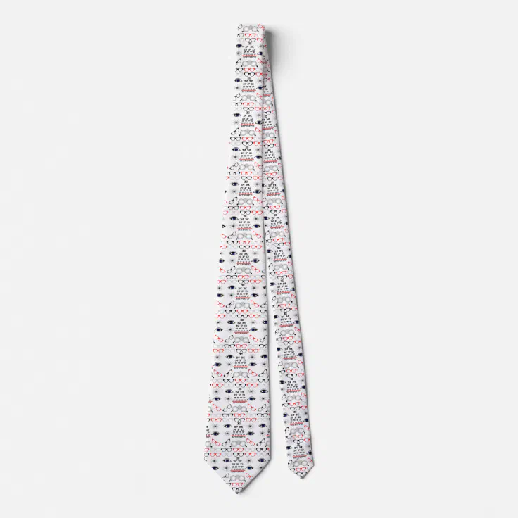 Optical Eye Chart Ophthalmologist Optician Pattern Neck Tie | Zazzle