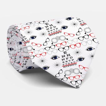 Optical Eye Chart Ophthalmologist Optician Pattern Neck Tie | Zazzle
