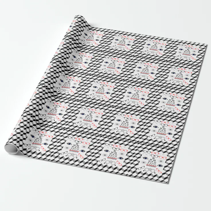 Optical Eye Chart Ophthalmologist Optician Pattern Wrapping Paper | Zazzle