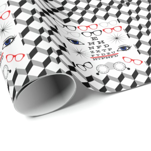 Optical Eye Chart Ophthalmologist Optician Pattern Wrapping Paper | Zazzle