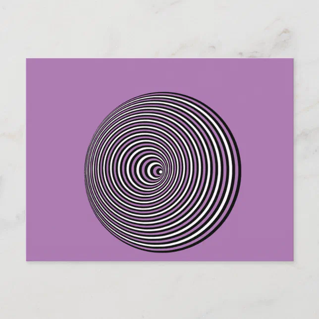 Optical illusion 3D white Optic 3 D Circle Postcard | Zazzle
