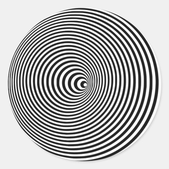 Optical illusion 3D white Optical 3 D Circle Classic Round Sticker ...
