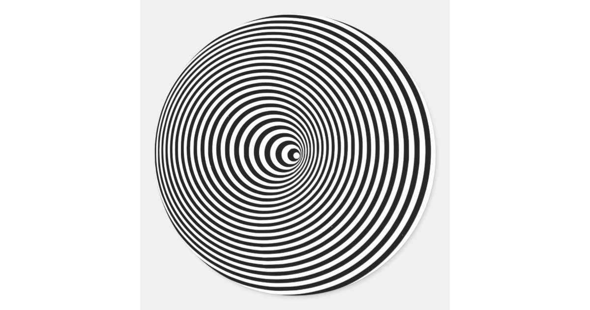 Optical illusion 3D white Optical 3 D Circle Classic Round Sticker | Zazzle