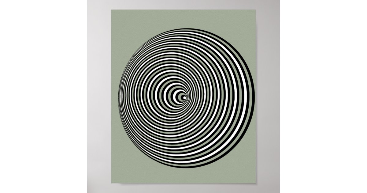 Optical illusion 3D white Optical 3 D Circle Poster | Zazzle
