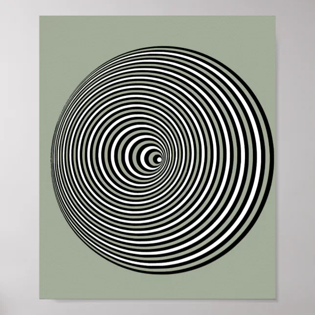Optical illusion 3D white Optical 3 D Circle Poster | Zazzle