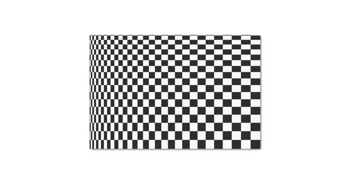 Optical Illusion Black and White Checkers Tissue Paper | Zazzle