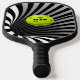 Optical Illusion Black, White Striped Pickleball Paddle | Zazzle