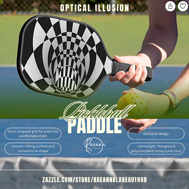 Optical Illusion Custom Designed Pickleball Paddle | Zazzle