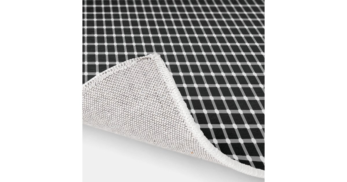Optical Illusion Design Disappearing Black Dots Rug | Zazzle