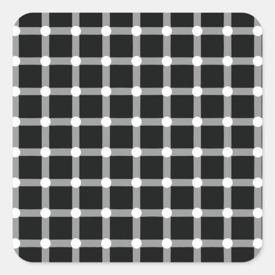 Optical Illusion Design Disappearing Black Dots Square Sticker | Zazzle.com
