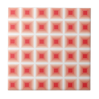 Optical Illusion Geometric Pattern Red Squares Tiles