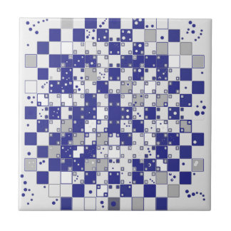 Optical Illusion in Blue and Gray Ceramic Tile