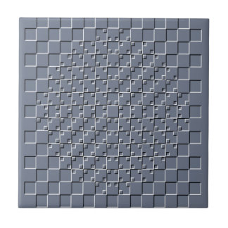 Optical Illusion Pattern in Grays Ceramic Tile