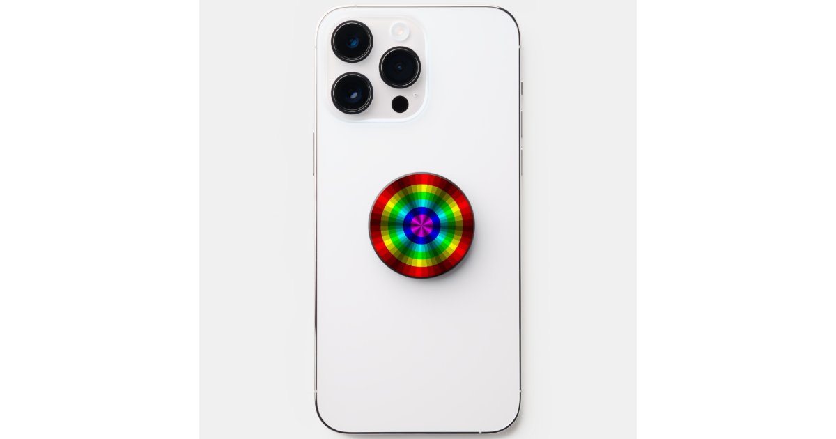 Optical Illusion Rainbow PopSocket | Zazzle