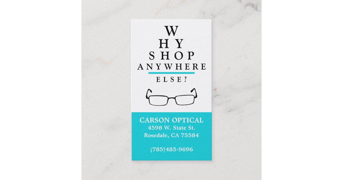 Optical Shop Business Card | Zazzle.com