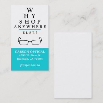 Optical Shop Business Card | Zazzle
