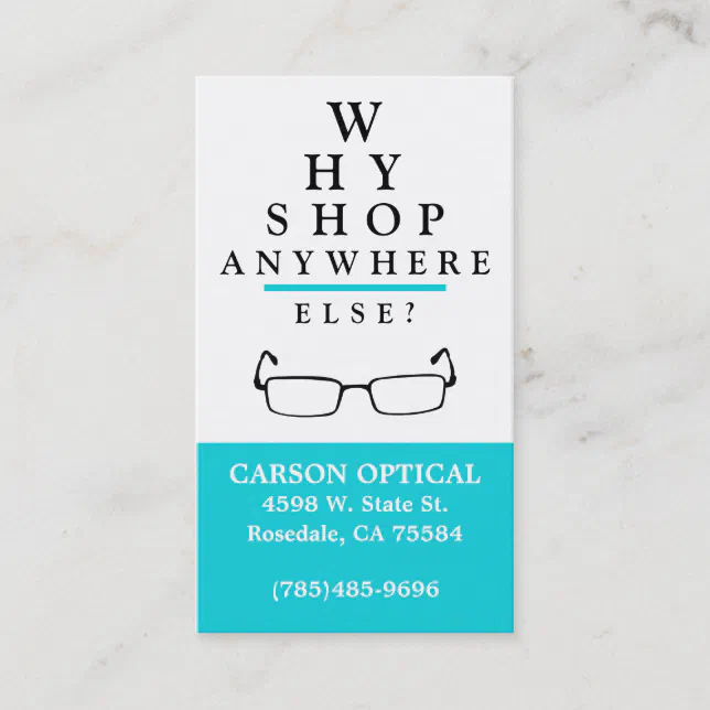 Optical Shop Business Card | Zazzle