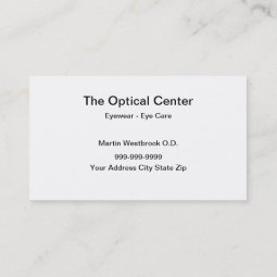Optical Store Ophthalmologist Business Card | Zazzle