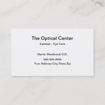 Optical Store Ophthalmologist Business Card | Zazzle