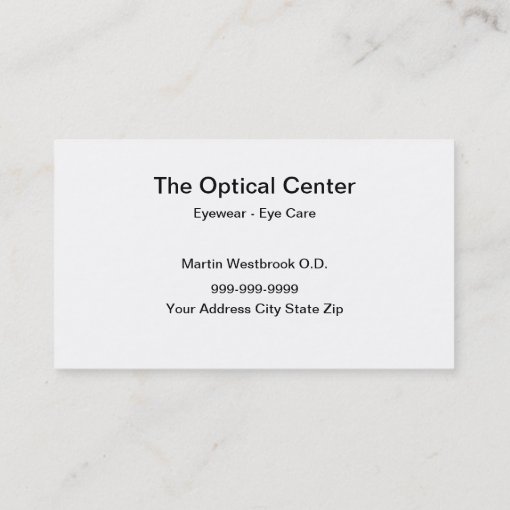 Optical Store Ophthalmologist Business Card | Zazzle