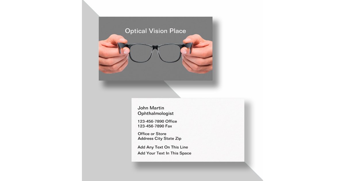 Optical Vision Care Ophthalmologist Business Card | Zazzle