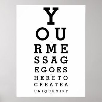 Optician Chart Create Your Own Message | Zazzle