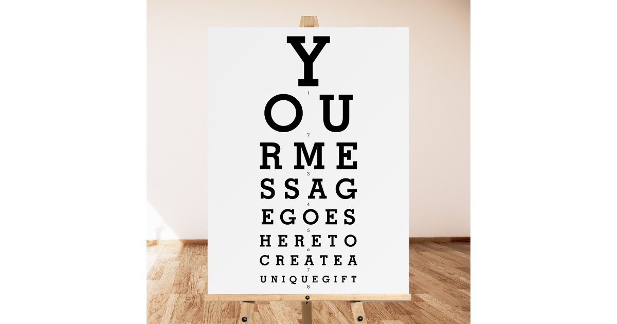 Optician Chart Personalized Message Foam Board | Zazzle