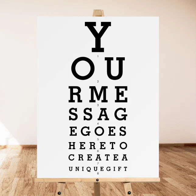 Optician Chart Personalized Message Foam Board | Zazzle